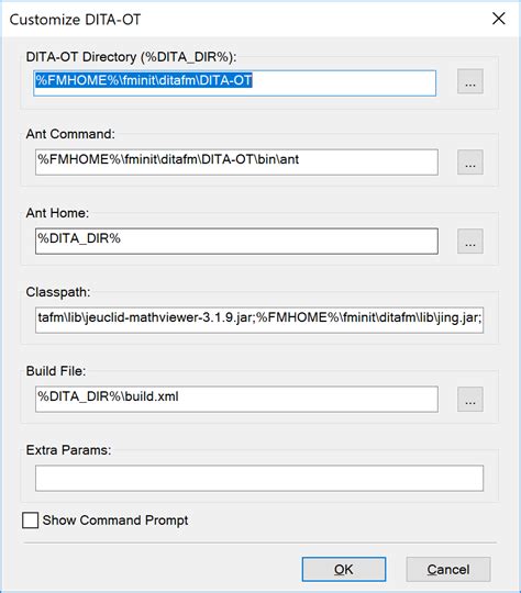 use a different dita ot package