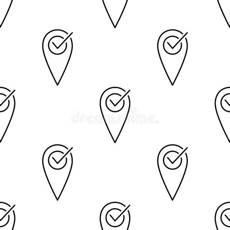 seamless pattern location pin and check mark gps navigator pointer
