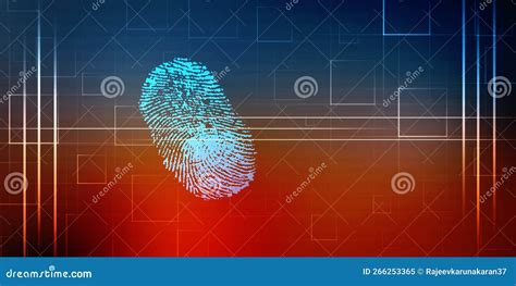 Fingerprint Scanning Identification System Biometric Authorization And Business Security