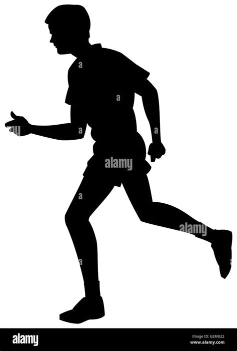 Man Running On White Background Stock Photo Alamy