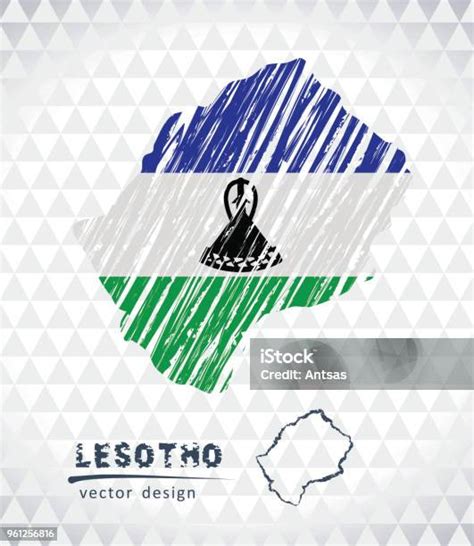 레소토의 손으로 그린 스케치 펜 지도 내부 지도 벡터 일러스트 레이 션 건축물에 대한 스톡 벡터 아트 및 기타 이미지 건축물 기 깃털 Istock