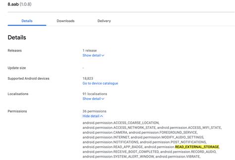 Readexternalstorage In Blockedpermission Still Picking Up In Build File · Issue 23004
