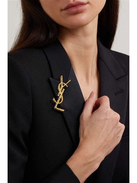 SAINT LAURENT Gold-tone brooch | NET-A-PORTER