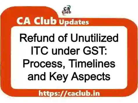 Refund Of Unutilized Itc Under Gst Process Timelines And Key Aspects Fintax Blog