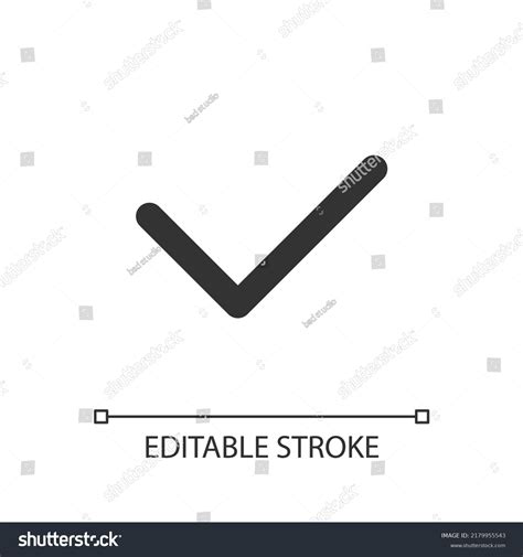 Check Mark Pixel Perfect Linear Ui Stock Vector Royalty Free