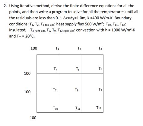 Solved 2 Using Iterative Method Derive The Finite