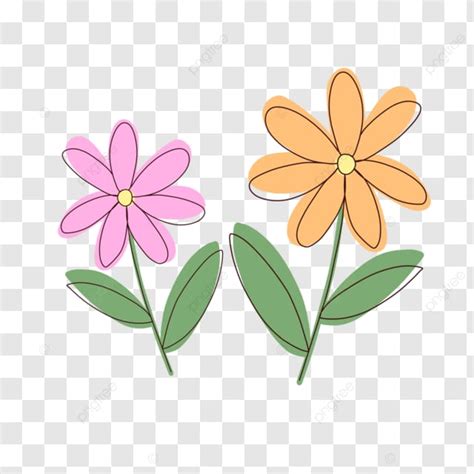 장식을 위한 간단한 꽃 그림 꽃 벡터 단순한 Png 일러스트 및 Psd 이미지 무료 다운로드 Pngtree