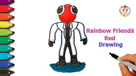 How To Draw Rainbow Friends Red 💗 Rainbow Friends Red Drawing Easy Step