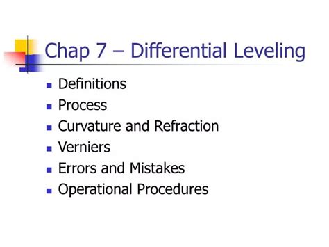 PPT Chap 7 Differential Leveling PowerPoint Presentation Free Download ID 6793967