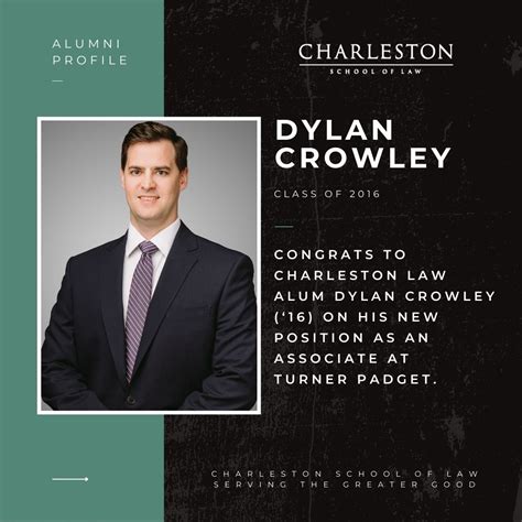 Congratulations To Dylan Crowley 16 On His New Position As An Associate With Turner Padget
