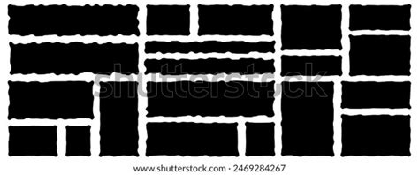 Collection Jagged Ripped Edge Rectangle Torn Stock Vector Royalty Free Shutterstock