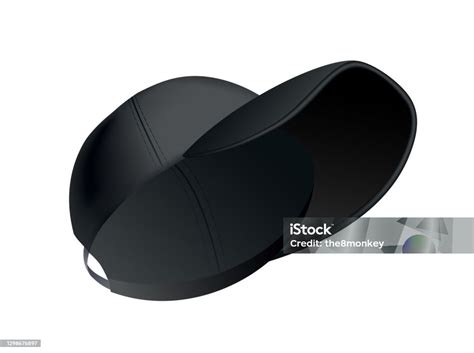 야구 모자 현실적인 야구 모자 템플릿 프론트 뷰 빈 모형 스포츠 모자 흰색 배경에 격리된 검은색 빈 캡입니다 야구 유니폼 캡의 빈 템플릿 0명에 대한 스톡 벡터 아트 및