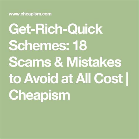Get Rich Quick Schemes 18 Scams And Mistakes To Avoid At All Cost