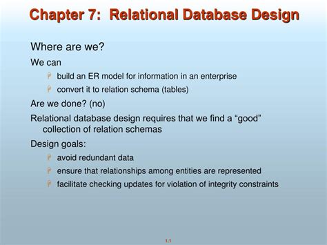 Ppt Chapter 7 Relational Database Design Powerpoint Presentation