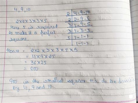 Find The Smallest Square Number That Is Divisible By Each Of The Number