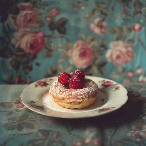 Pastry On A Saucer Detailed Texture Premium Ai Generated Image