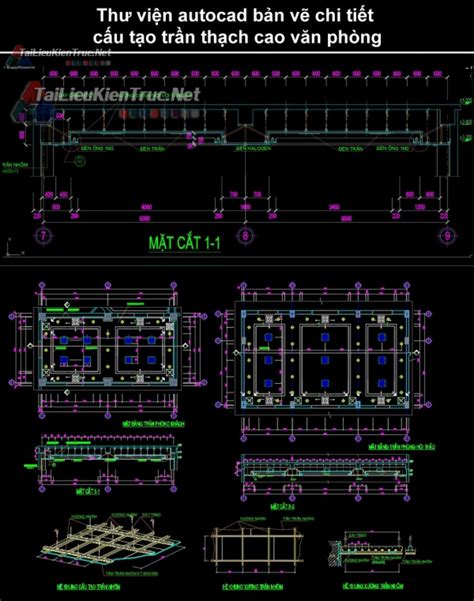 6 Bản Vẽ Chi Tiết Trần Thạch Cao Nhà Phố