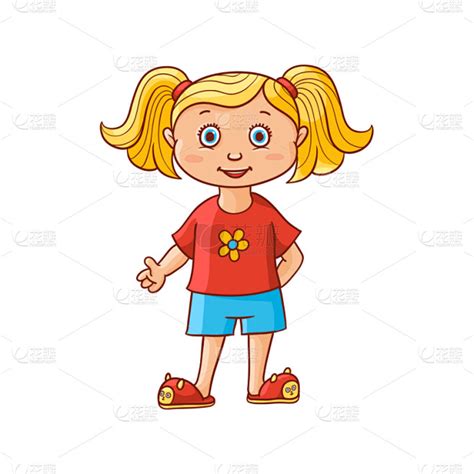 马尾辫 女孩 两个人 注视镜头 金色头发 儿童 女生 一个物体 白色 长度