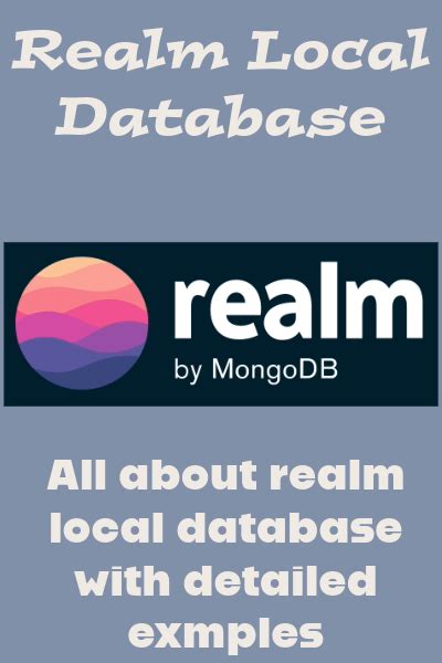 Realm Local Database What Is Realm Local Database By Abubakar