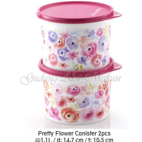 Tupperware Pretty Flower Canisterbarbie Canister 2 Pc Shopee Malaysia