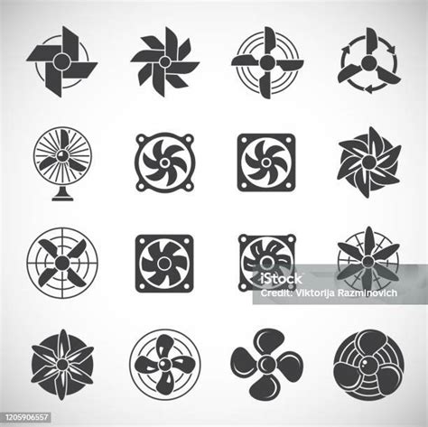 그래픽 및 웹 디자인의 배경에 설정된 팬 아이콘입니다 웹 또는 모바일 앱에 대한 창조적 인 일러스트 개념 기호입니다 돌기에 대한 스톡 벡터 아트 및 기타 이미지 Istock