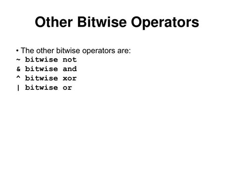 Ppt Understanding Bitwise Operators And Shifts In Low Level