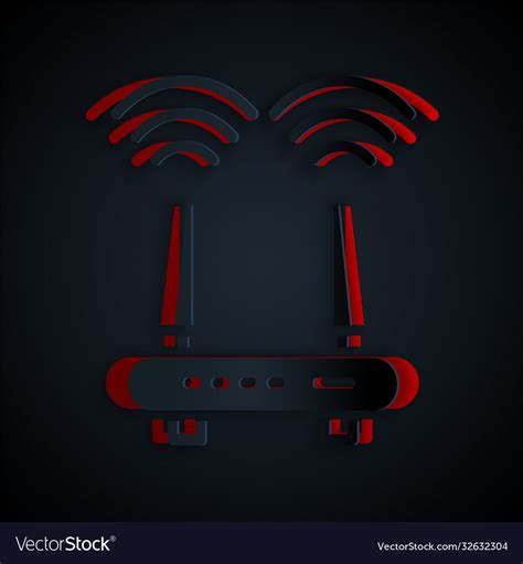 Paper Cut Router And Wi Fi Signal Icon Isolated Vector Image