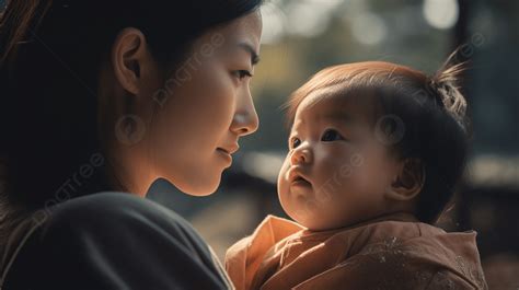 아기를 올려다보는 아시아 어머니의 웹 사진 아기와 엄마 이미지 고화질 사진 사진 볼 배경 일러스트 및 사진 무료 다운로드 Pngtree