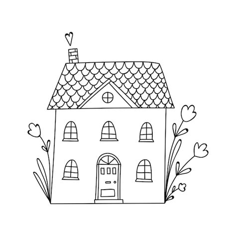 Casa Pequeña Clipart En Blanco Y Negro 642 Small Homes Drawing High