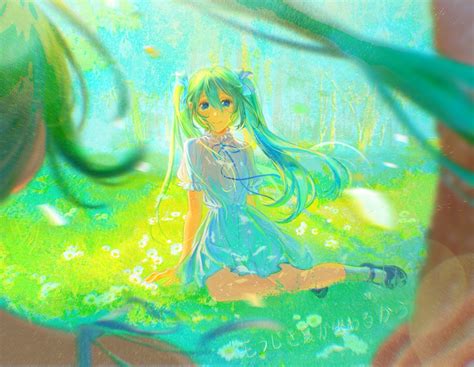 Safebooru 1girl Aqua Eyes Aqua Hair Hatsune Miku Long Hair Sen Ogi