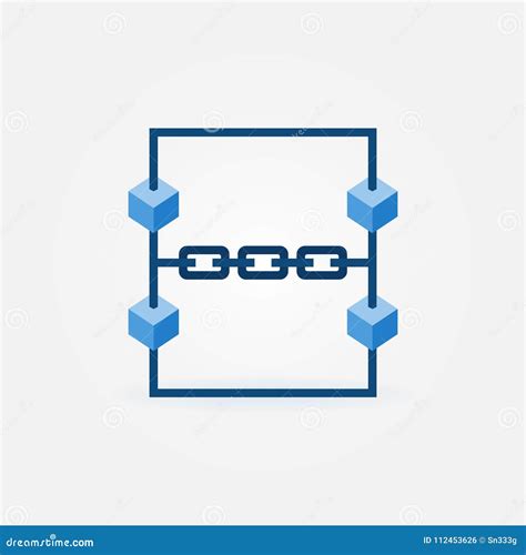 Blockchain Technology Icon Vector Block Chain Symbol Stock Vector