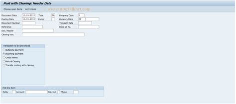 F 51 SAP Tcode Post With Clearing