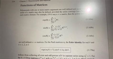 Solved Functions Of Matrices Polynomials With One Or More Chegg Com