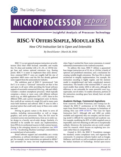 Risc V Offers Simple Modular Isa Notes Pdf