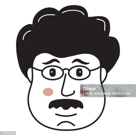 낙서 얼굴 사람들 대머리 얼굴 아이콘 인간의 아바타는 수염을 가진 남자입니다 감정에 대한 스톡 벡터 아트 및 기타 이미지 감정 귀여운 나이 Istock