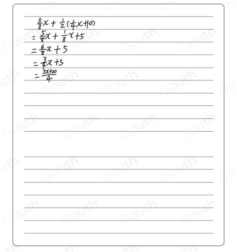 solved simplify 5 8 x 1 2 1 4 x 10 write your fractions in