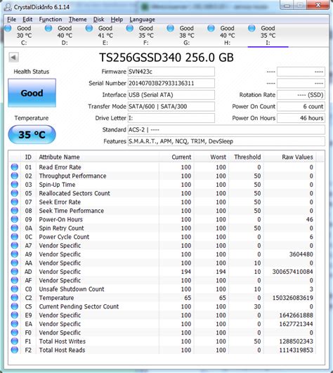 Notes Transcend Ssd340 Vendor Specific Smart Attributes Gough S Tech