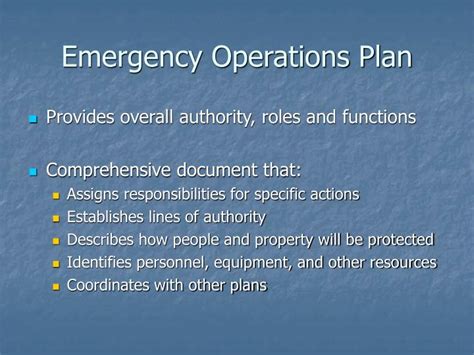 Emergency Operations Plan Template