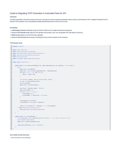Spds Guide To Integrating Totp Generation In Automated Tests For 2fa 070524 082259 Pdf