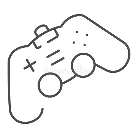 Game Joystick Thin Line Icon Playing Console Vector Illustration