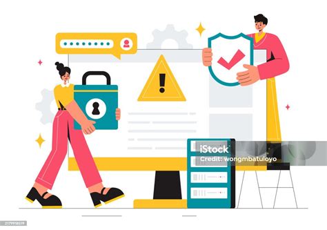 Vulnerability And Threat Management Solutions Vector Illustration Featuring Data Breach Security