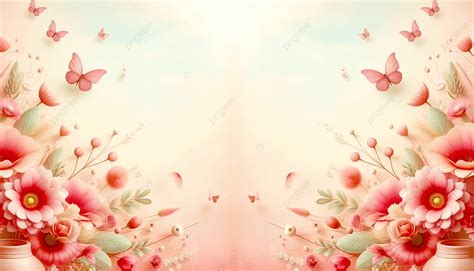Colorful Flower Frame Border Design On Soft Color Background Soft Color Bg Pink Flower Bg