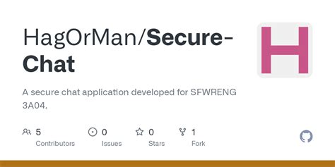 Github Hagormansecure Chat A Secure Chat Application Developed For Sfwreng 3a04