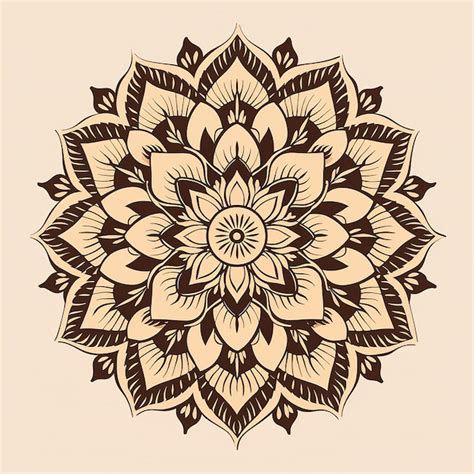 Premium Photo Mandala Art A Beautiful Mandala Flower In Brown On
