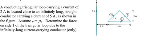 Solved A Conducting Triangular Loop Carrying A Current Of Chegg Com