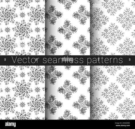 collection of seamless vector patterns abstract black and white patterns on a white background