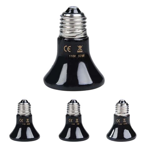 Mini Black Ceramic Heat Infrared Lamp Bulb Ebay