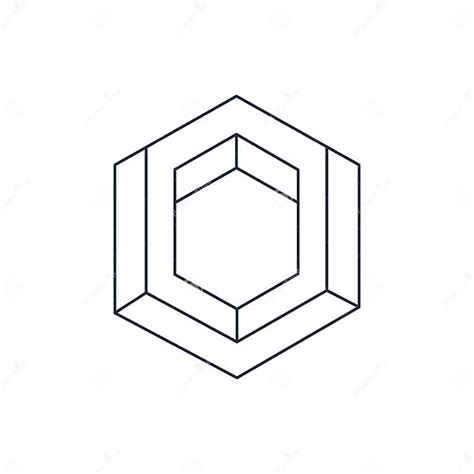 Optical Illusion Unreal Geometric Element Impossible Abstract Linear Shape Visual Delusion