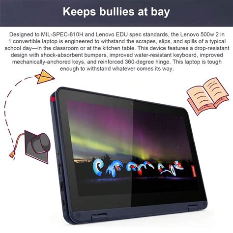 Lenovo Lenovo 500w Gen 3 Babe 2 In 1 Laptop 11 6 HD Touchscreen Intel Pentium Silver N6000