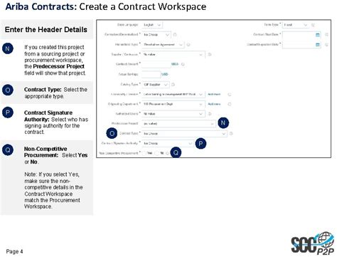 Ariba Contracts Create A Contract Workspace Create Contract